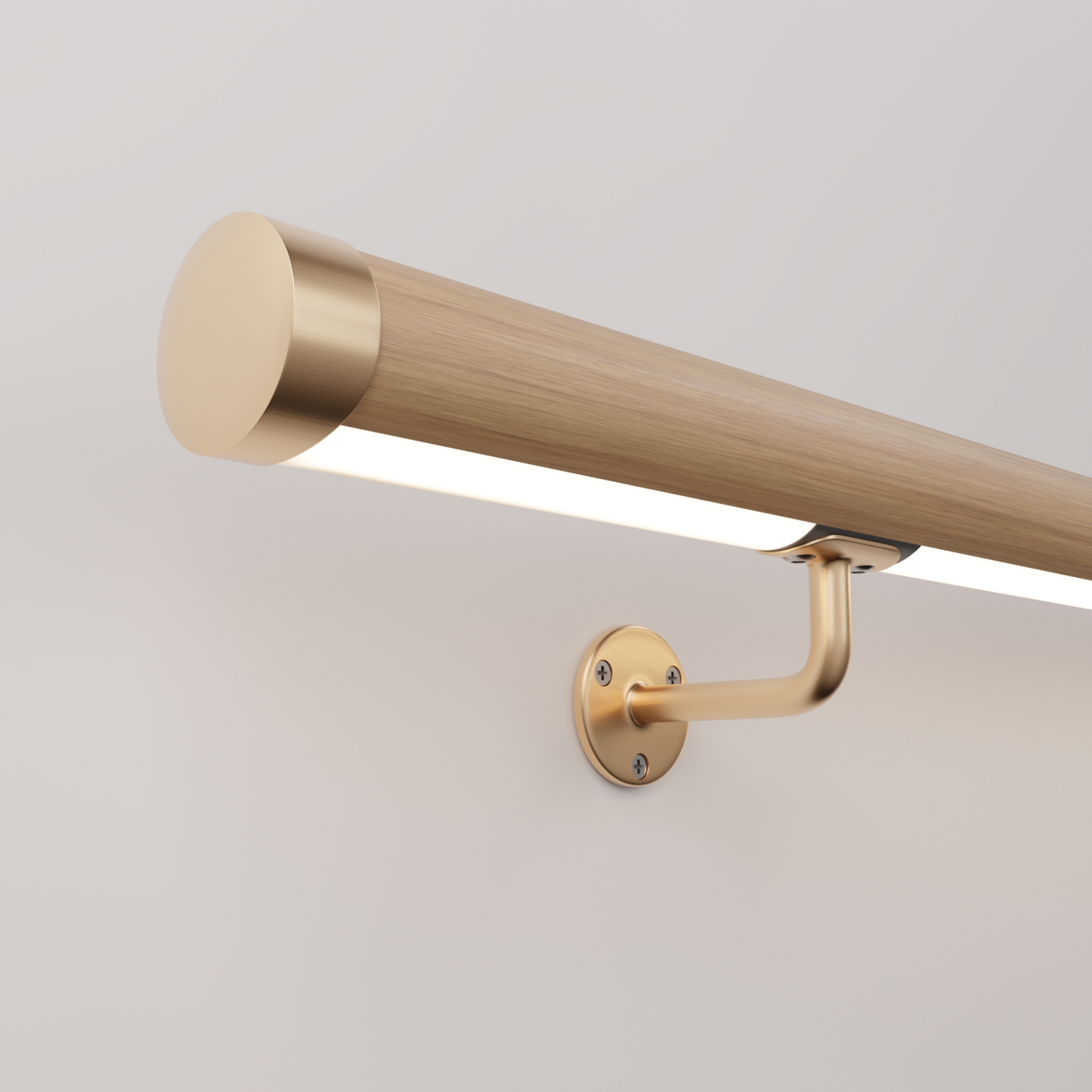Natural Oak LED Handrail | Custom Wooden Handrails UK – LED-Handrails