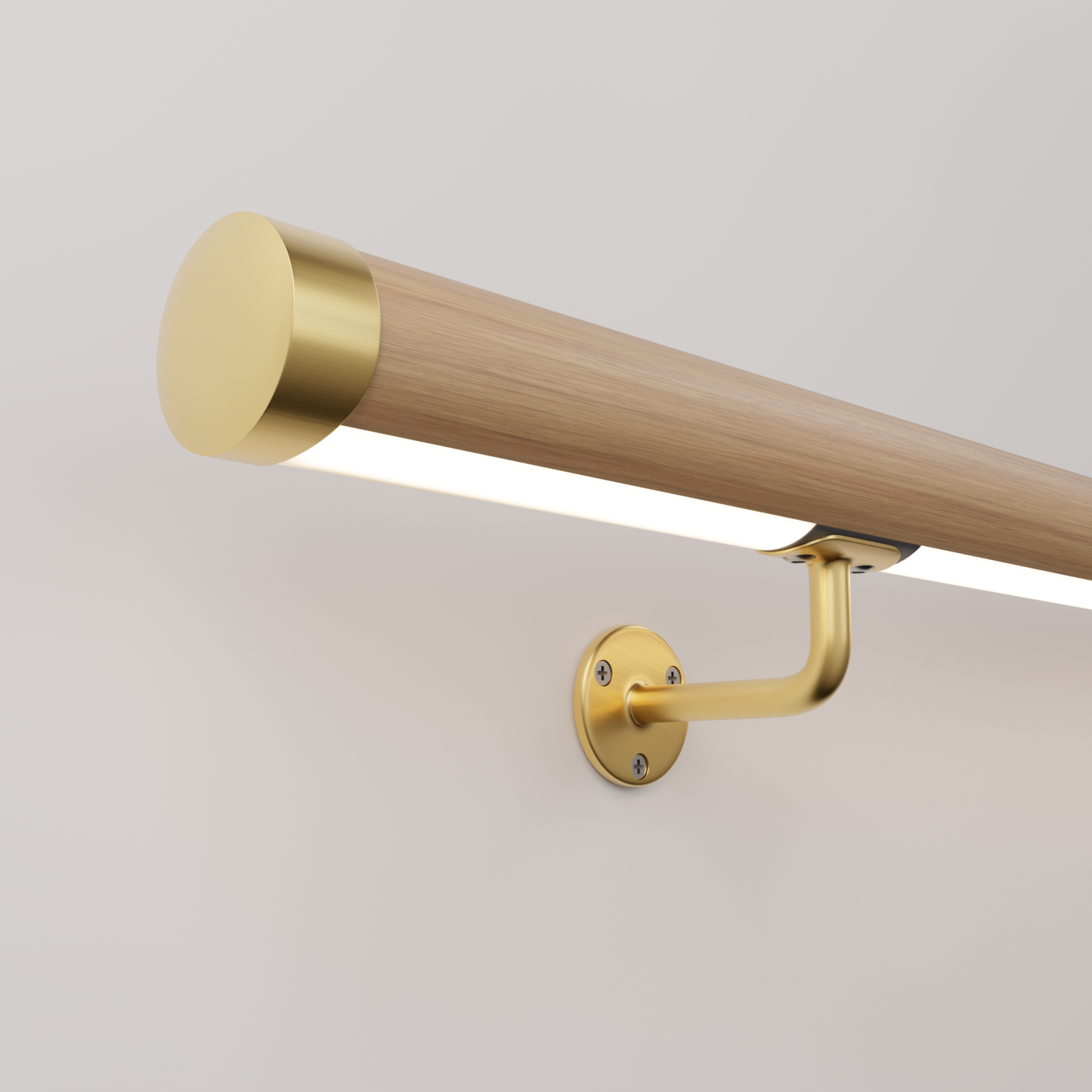 Natural Oak LED Handrail | Custom Wooden Handrails UK – LED-Handrails