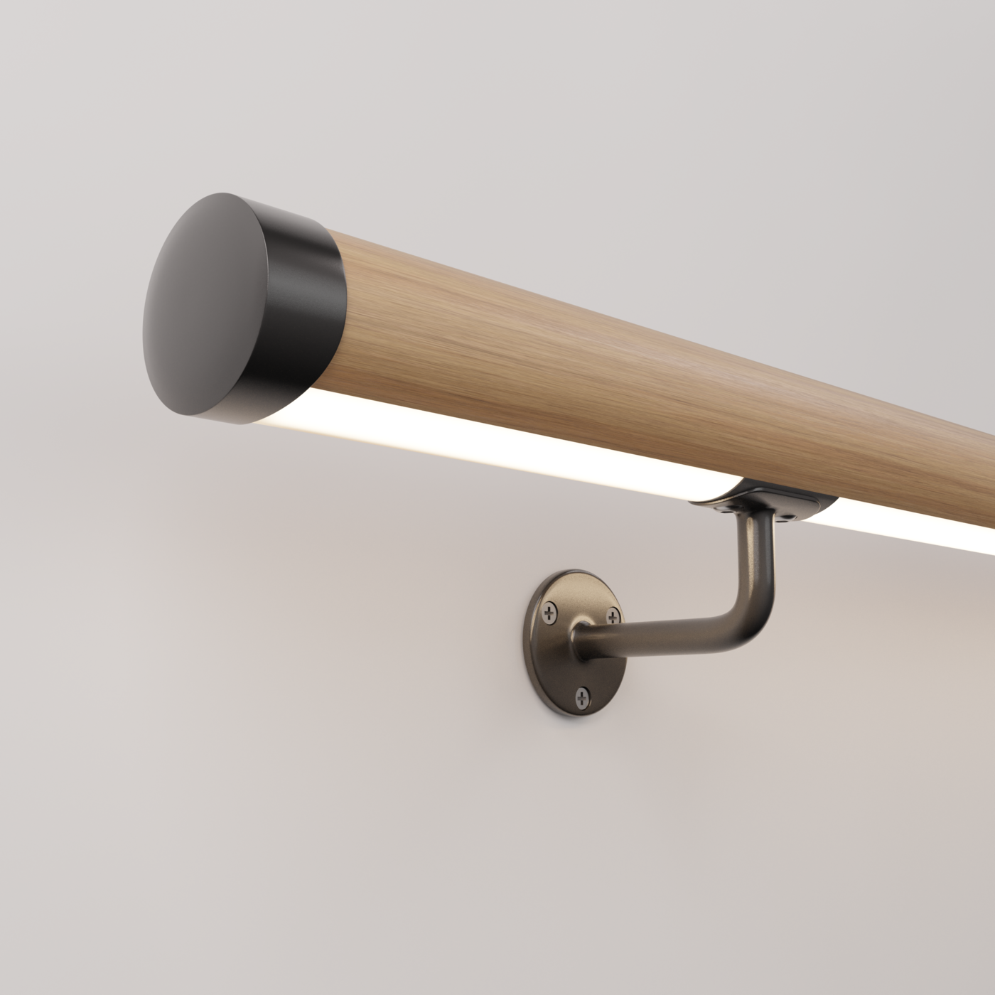 Natural Oak LED Handrail | Custom Wooden Handrails UK – LED-Handrails